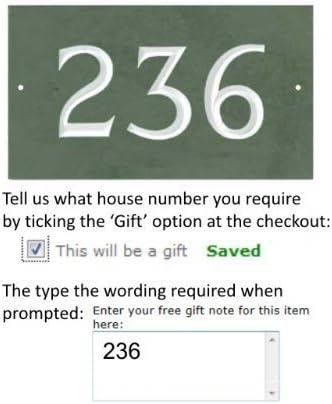 Personalised 3 digit 'Hint of Green' Slate House Number : Amazon.co.uk ...