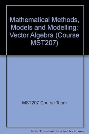Mathematical Methods, Models and Modelling: Vector Algebra: Unit 4 (MST207 Mathematical Methods ...