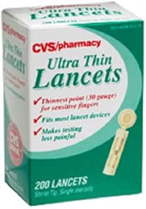 Amazon.com: CVS/Pharmacy Ultra Thin Lancets 30 G for Sensitive Fingers ...