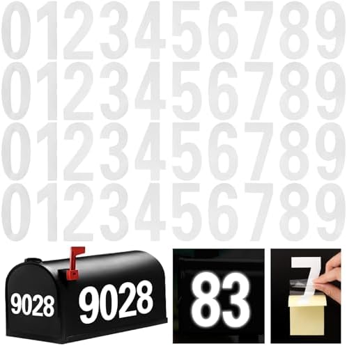 Amazon.com: Reflective Mailbox Number for Outside, 4 Inch 4 Sets Vinyl ...