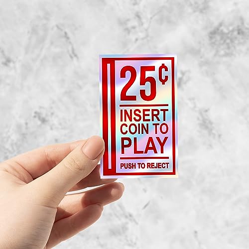 Amazon.com: Insert Coin Sticker, Arcade, Pinball Sticker, Coin Slot ...