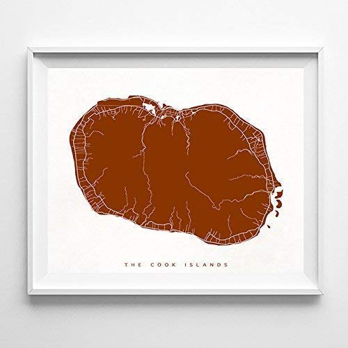 Amazon.com: The Cook Islands Street Road Map Home Decor Poster Urban ...