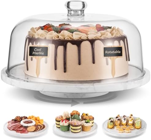 Amazon.com | Homesphere Rotating Cake Stand with Lid - 12 Inch Round ...