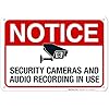 Amazon.com: Security Cameras and Audio Recording in Use Sign, 10x7 ...