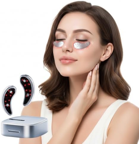 Eye Massager with Red Light Mask, Heat, EMS Vibration, Electric Eye ...