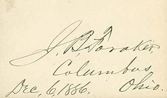 Amazon.com: Joseph B. Foraker - Card Double Signed 12/06/1886 ...