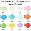 Amazon.com: 240 Pieces Fish Cutouts Paper Large Fish Shapes Assorted ...