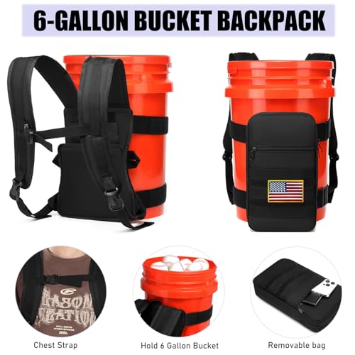 XINTREY 5 Gallon Bucket Backpack for Fishing, Sports, Hunting, Apple ...