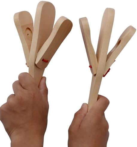 Amazon.com: BQLZR Wooden Castanet Clapper w/Handle for Musical ...