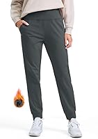 Women's Fleece Lined Joggers High Waisted Water Resistant Thermal ...