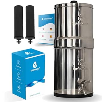 EuroGuard Gravity Water Filter System 8.5L, 304 Stainless Steel ...