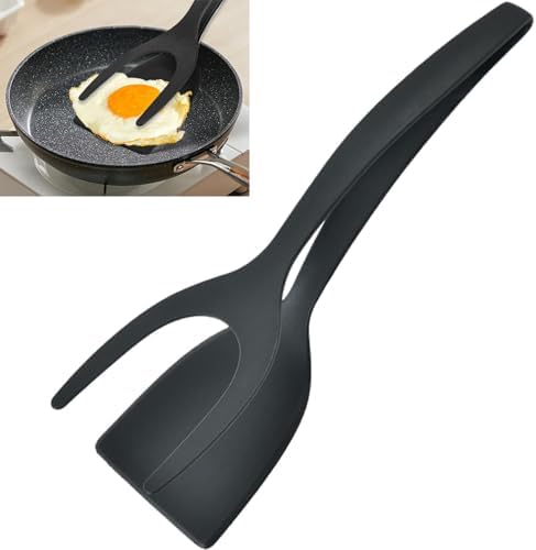 Amazon.com: 2 in 1 Grip and Flip Spatula Tongs Egg Flipper Tong Fried ...