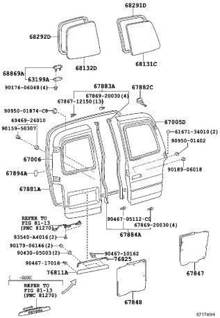 Amazon.co.jp: TOYOTA (トヨタ) 純正部品 クォータパネル プレート UPR NO.1 センチュリー 品番61671 ...