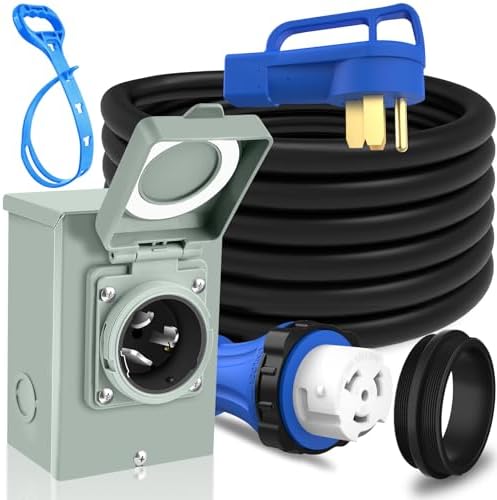 Amazon.com: VEVOR 50 Amp Generator Cord and Power Inlet Box Kit, 15FT ...