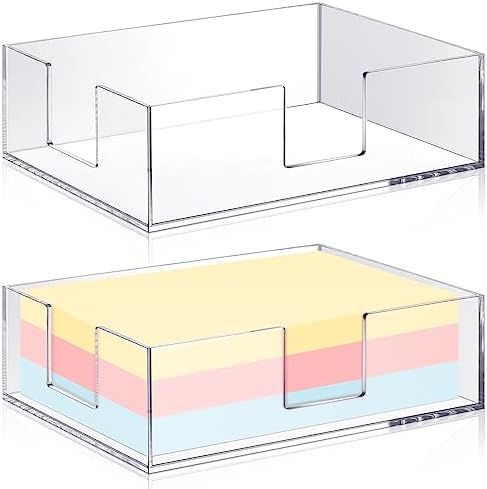 Amazon.com : BBTO 2 Pcs Acrylic Sticky Note Holder 4 x 6 Inch Sticky ...