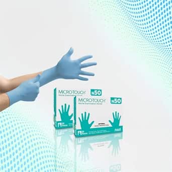 Ansell Micro Touch N50 Nitrile Multipurpose, Disposable Gloves, Food Grade Approved, Oral ...