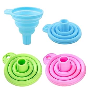 Matema 3Pack Silicone Collapsible Funnel, Foldable Kitchen Funnels ...