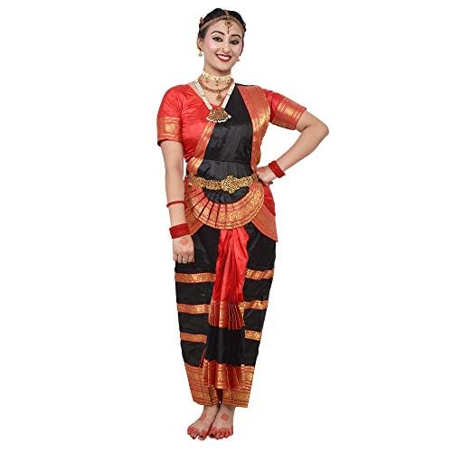 Bharatanatyam Dress Readymade Black and Red Color Costume Bharatnatyam ...