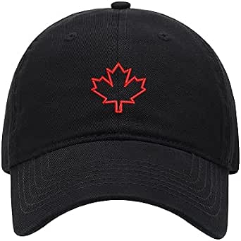 Baseball Cap Men Canadian Maple Leaf Embroidered Washed Cotton Dad Hat ...