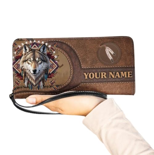Amazon.com: Personalized Native American Women Leather Wallet, Tribal ...