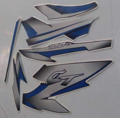 HRBull Bajaj CT 100 Bike Sticker_Blue(339_CT_100_Blue_Silver) : Amazon ...