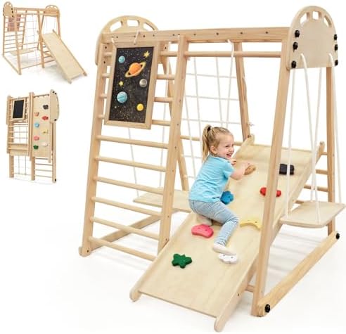 Indoor Climbing Frame from 1 Year Mini & Foldable 10 in 1 Montessori ...