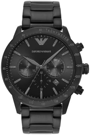 Emporio Armani Men's Chronograph Black Stainless Steel Watch, AR11242 ...