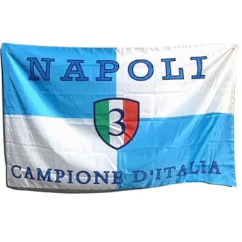 Naples Flag 90x140 cm - Flag with Naples Lettering Champion of Italy ...
