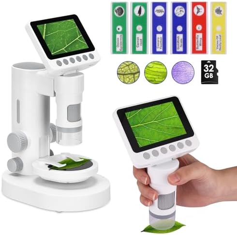 Amazon.com: Microscope for Kids, 1000X HD Pocket Kids Microscope, 2.1 ...