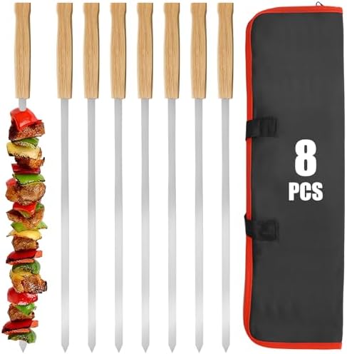 Amazon.com: Voniel 23.6 Inch Skewers for Kabobs 0.62 Inch Wide Kabob ...