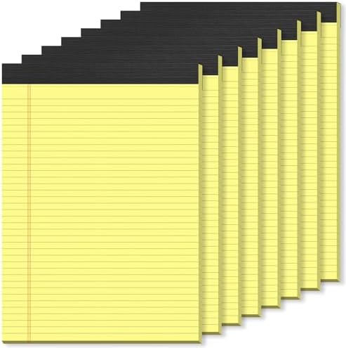 Amazon.com: PINJINGPRO 8 Pack Yellow Legal Pads 8.5 x 11 Yellow ...