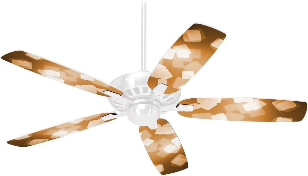 Bokeh Squared Orange - Ceiling Fan Skin Kit fits most 42 inch fans (FAN ...