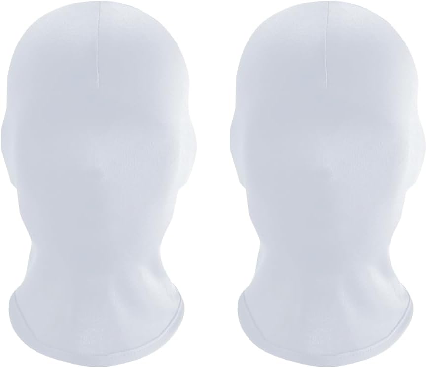 Amazon.com: 2 Pcs White Full Face Mask Cover Faceless Skin Masks ...