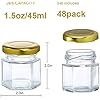 Amazon.com: Mcupper 48 Pack 1.5oz Hexagon Glass Jars with Gold Lids, Mini Honey Jars, Small ...