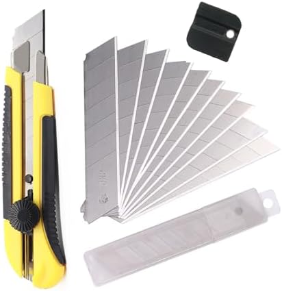 25mm Heavy-Duty Utility Knife, Box Cutter Retract 10pcs SK-5 Blades ...
