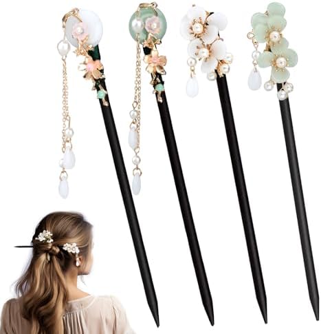 Amazon.com : Flower Hair Sticks Hair Chopstick Chinese Hair Stick 1PC 7 ...