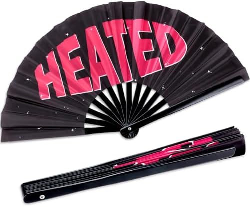 Amazon.com: Qyeahkj Large Folding Concert Rave Hand Fan, Heated ...