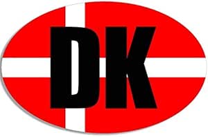 Amazon.com - Magnet Oval DK Denmark Flag Magnetic Sticker (Danish car ...