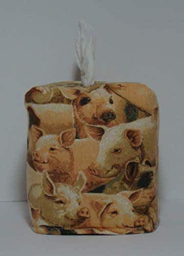Amazon.com: Tissue Box Cover. Pigs, Pigs and More Pigs, Fully Lined and ...