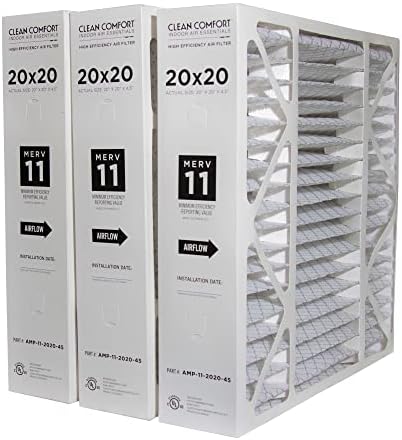 Clean Comfort Part # AMP-11-2020-45. 20x20 MERV 11 Actual Size Written ...