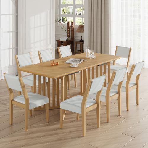 Amazon.com - Merax 9 Piece Extendable Dining Table Set for 8, Farmhouse ...