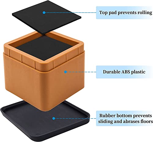 Snapklik.com : Adjustable Heavy Duty Bed Risers 3 Inch Stackable Bed ...