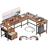 Amazon.com: Furologee 66” L Shaped Desk with Power Outlet, Reversible ...