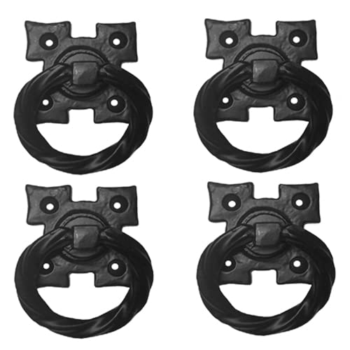 Shristy Hardware "Elymas Antique Cast Iron Ring/Drop Pull (Black Powder ...