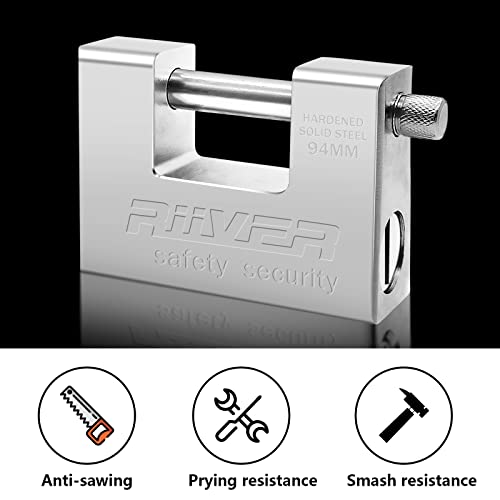 WAIZHIUA Heavy Duty Padlock 1kg Hardened Solid Steel Hardware Monoblock ...