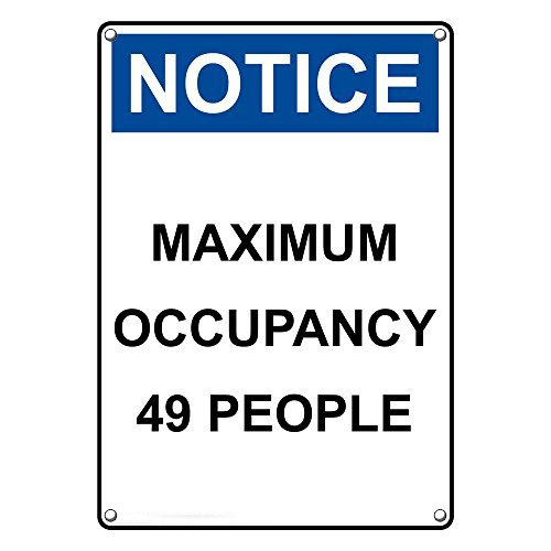 Amazon.com: Weatherproof Plastic Vertical OSHA Notice Maximum Occupancy ...