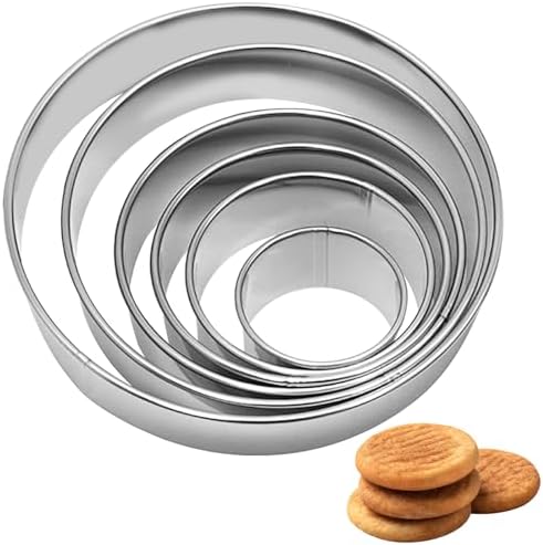 SEESUNO 6-Piece Stainless Steel Round Pastry Cutter Set, Large & Small ...