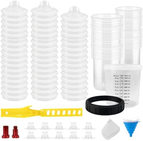 50Pcs Disposable Paint Sprayer Mixing Cup, 20oz/600ml Paint Mixing Cups ...