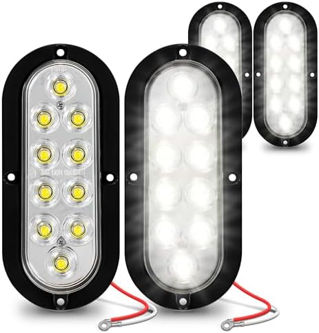Amazon.com: Nilight 6" Oval White LED Trailer Tail Lights Surface Mount ...