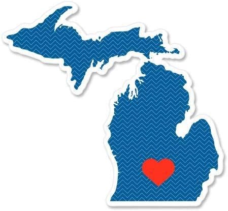 Amazon.com - Carframes18 Michigan Home Heart State Shape Blue Vinyl ...